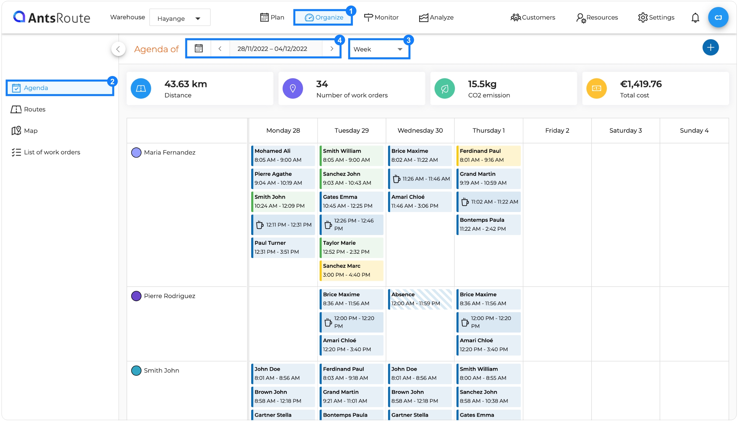 Access the week view of route schedule – Help center