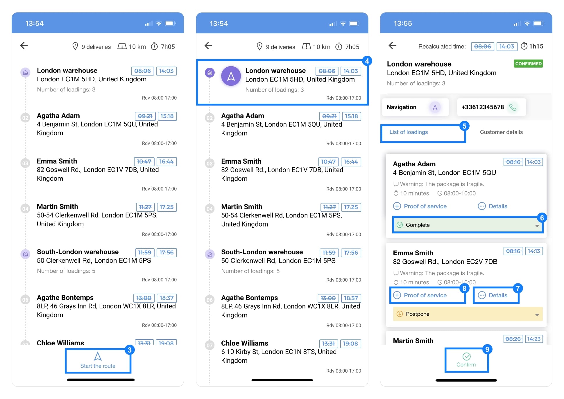 Complete loading (or unloading) and delivery (or pick-up) in pick-up ...