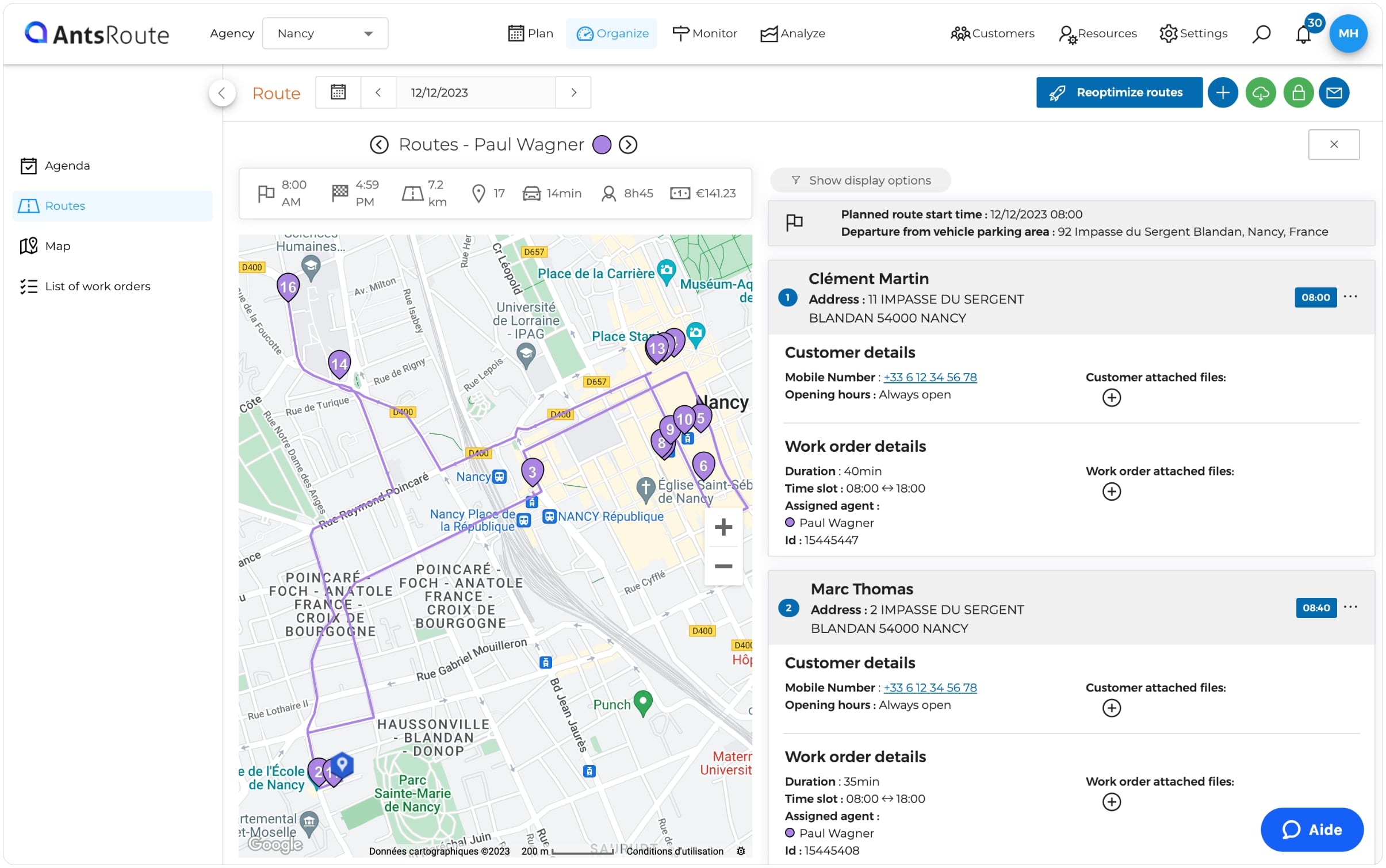 Display the details of a route – Help center