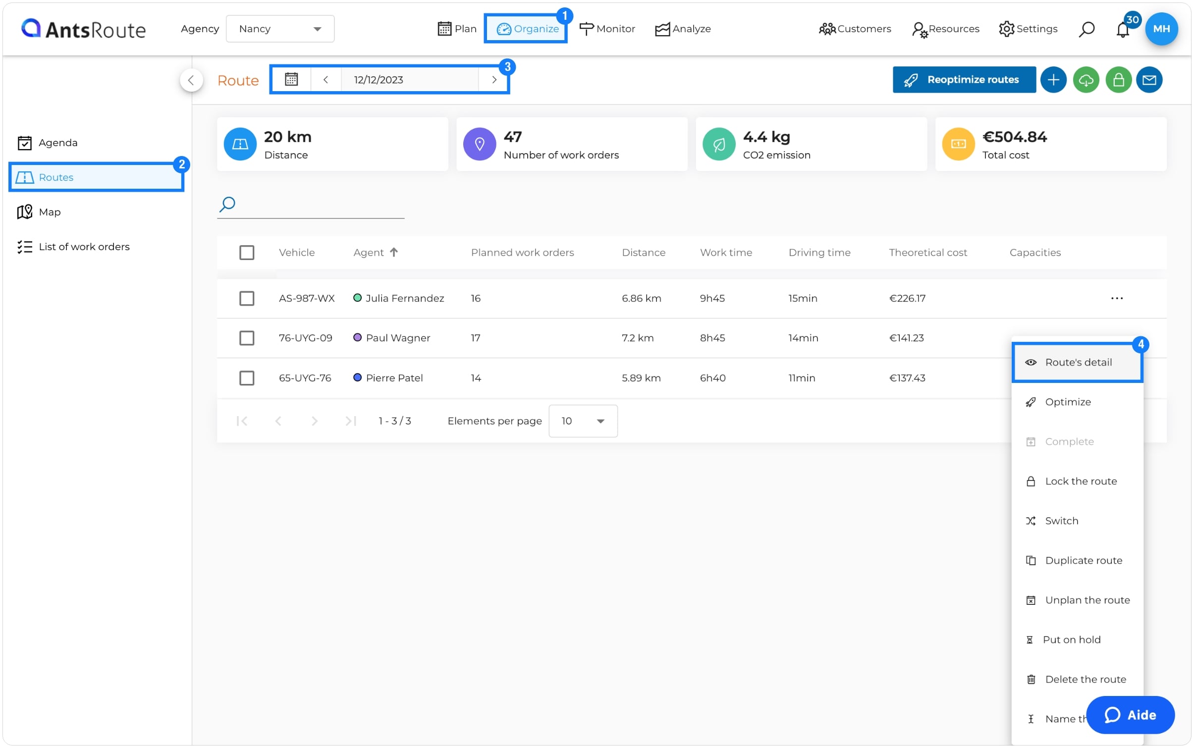 Display the details of a route – Help center