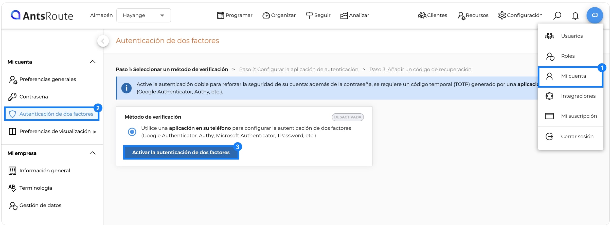 Activar la autenticación de dos factores (2FA) – Centro de ayuda